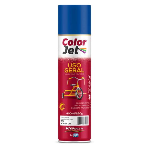 Tinta Spray Color Jet USO GERAL *Azul Real 400ml - TINTAS RENNER ...